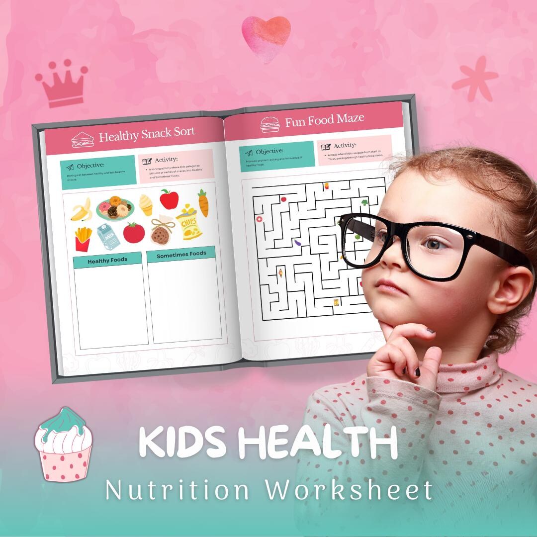 Kids Nutrition Worksheet-canva Template - Etsy