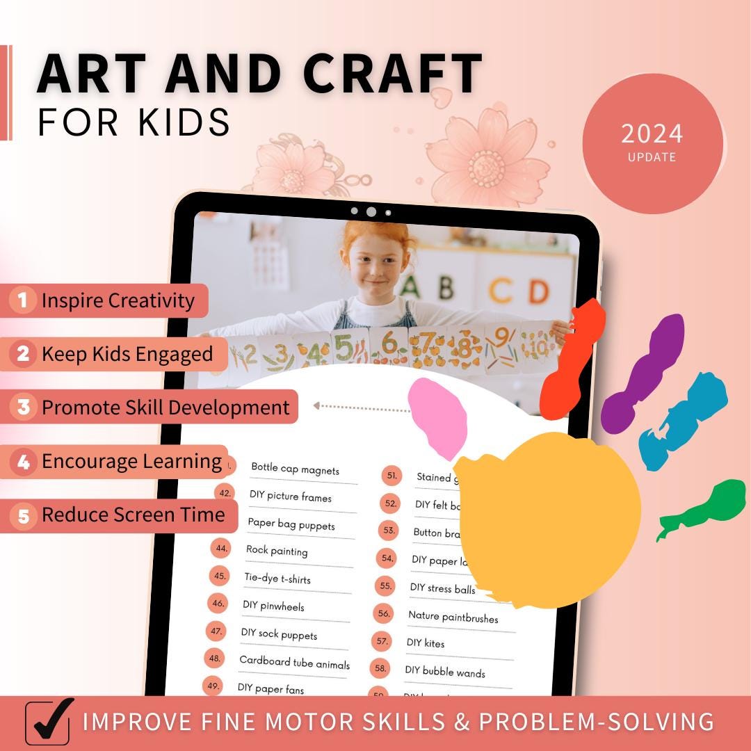 100 Ideas of Art and Craft for Kids Pdf-canva Template - Etsy
