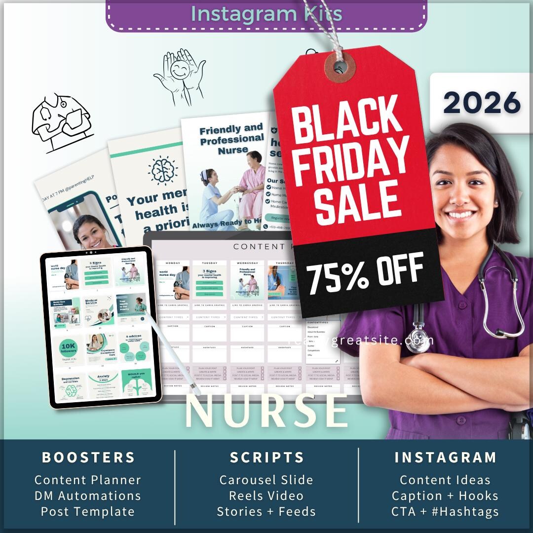 Nurse Instagram Kit 7in1 Bundle Canva Template-content Planner-post ...