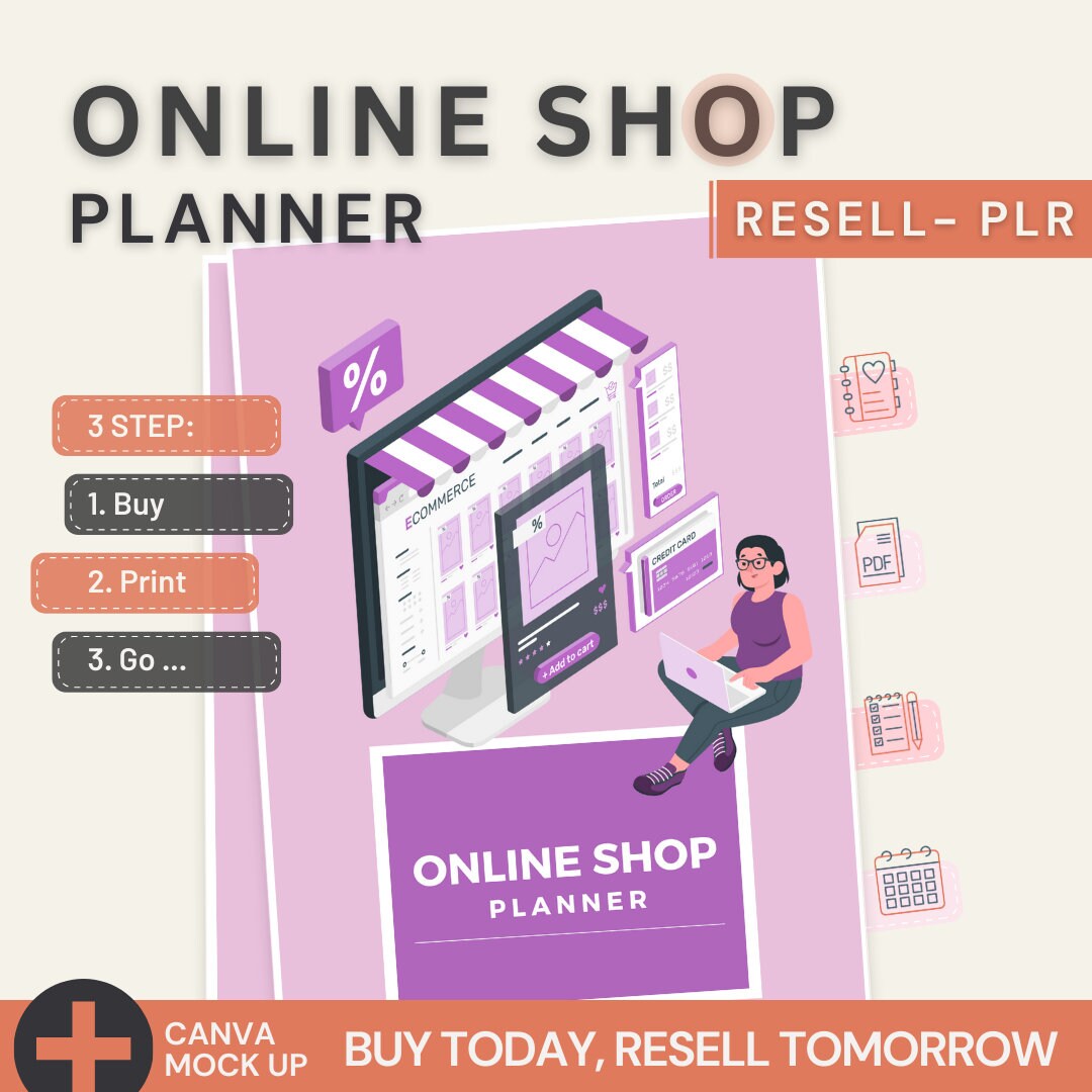 Online Shop Planner Printable PDF A4 Size Resellable PLR - Etsy