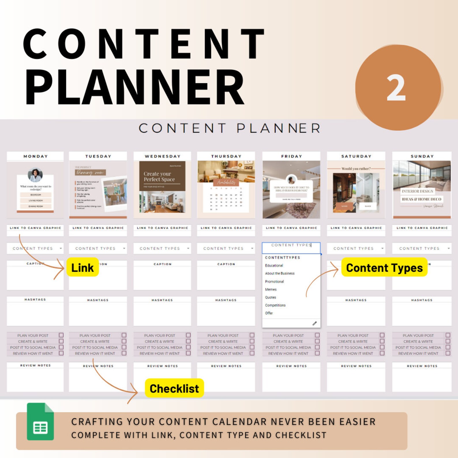 Interior Designer 3 in 1 Bundle 2024 Canva Template-post Ideas-planner ...