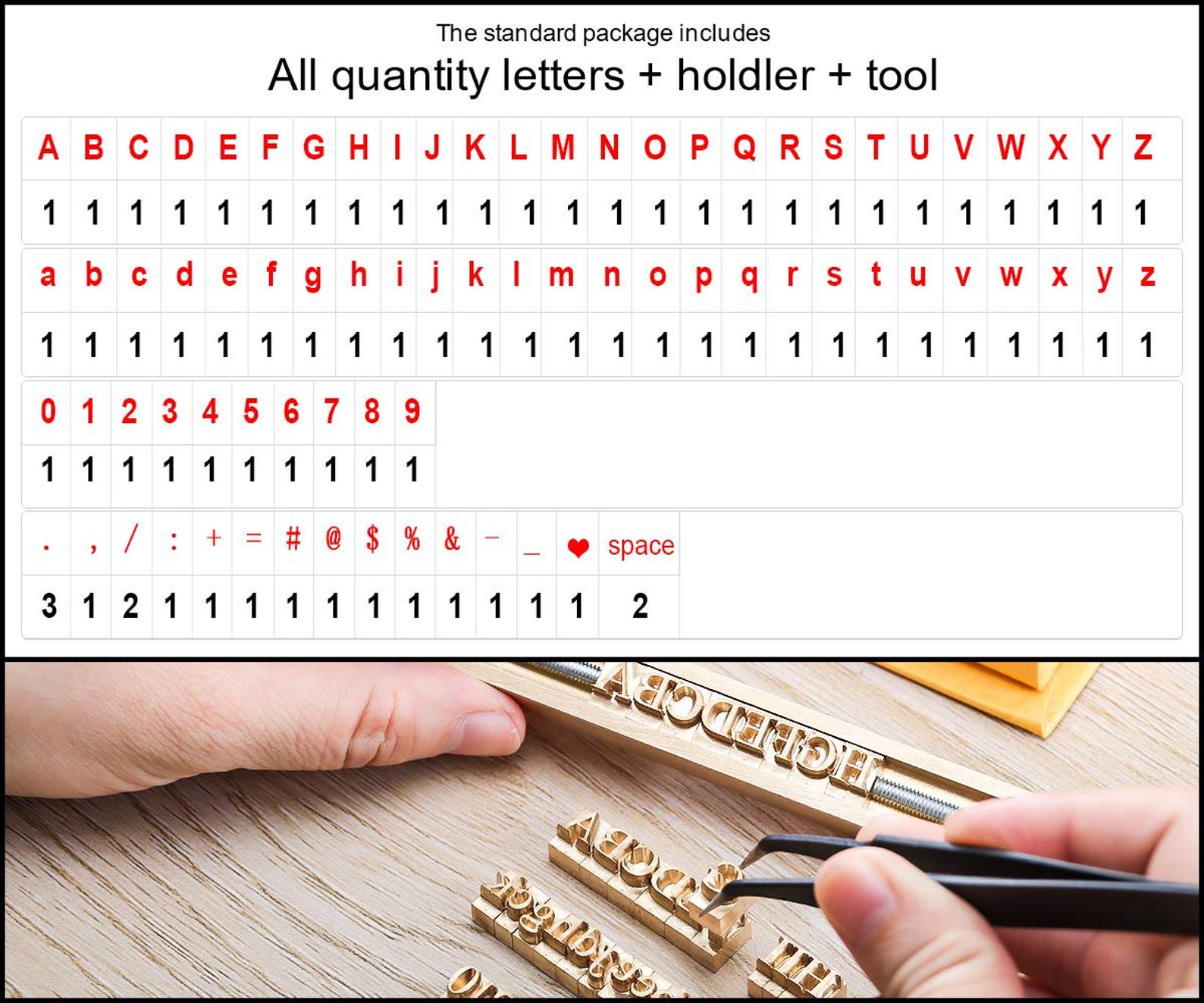 Interchangeable Alphabet Stamp Branding Iron, Wood & Leather Embossing ...