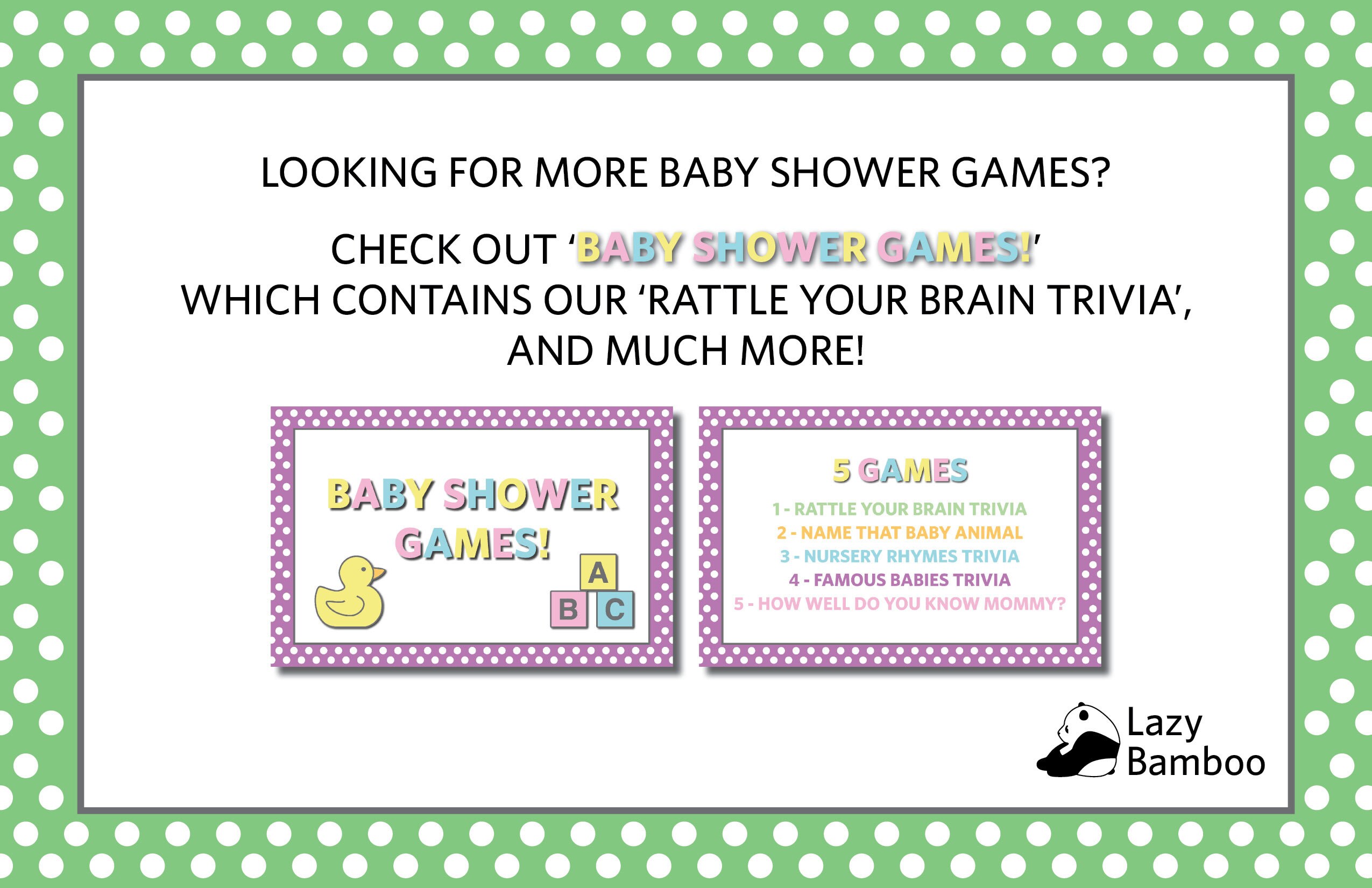 Virtual Baby Shower Game for New Mom, Rattle Your Brain Trivia, Baby ...