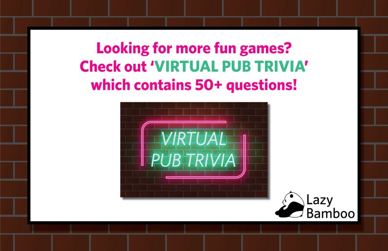 Virtual Pub Trivia, Food Trivia, Virtual Party Games, Work Party Games ...