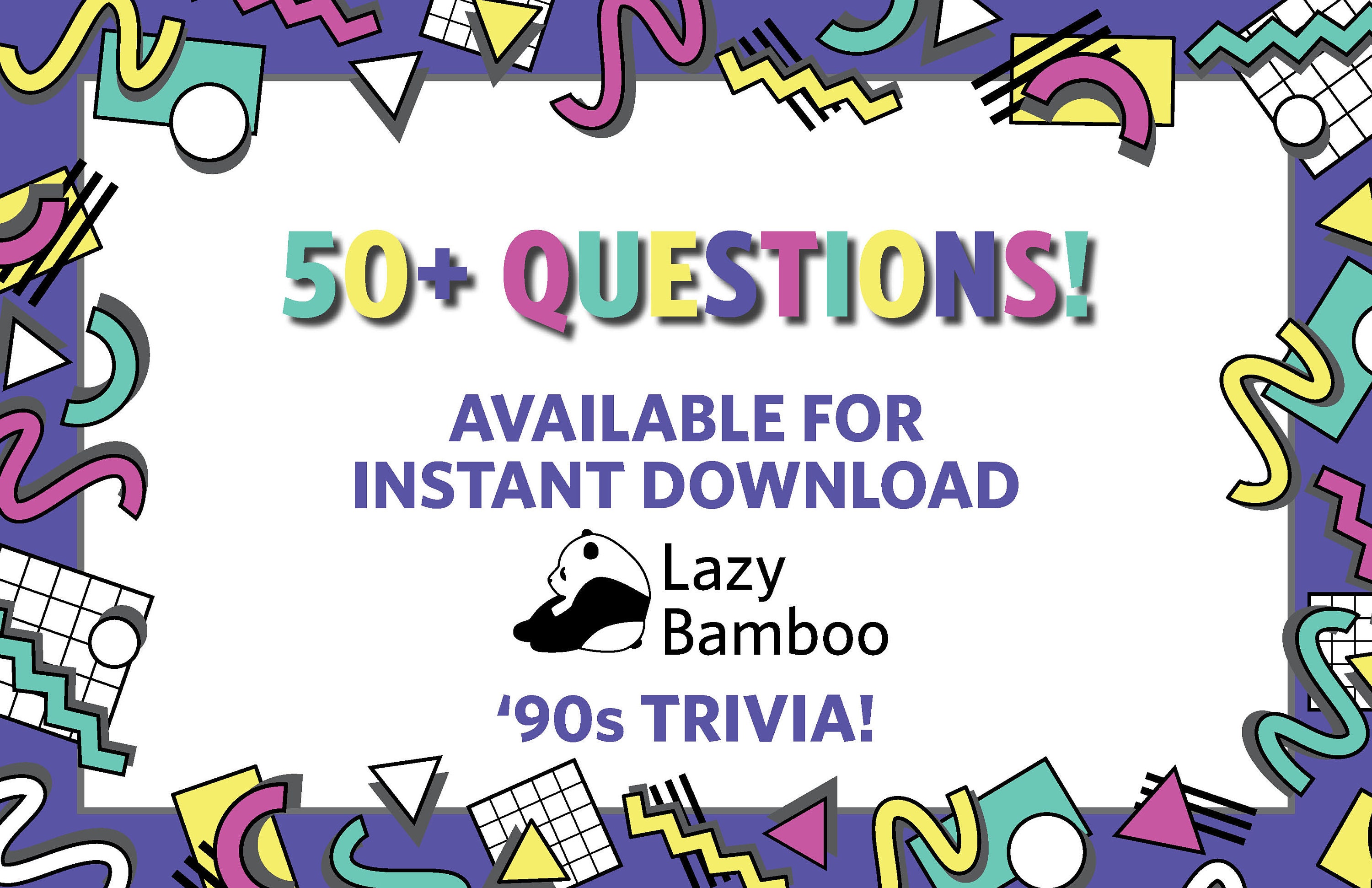 90s Trivia 90s Theme Party Game Virtual Trivia Game Games | Etsy India