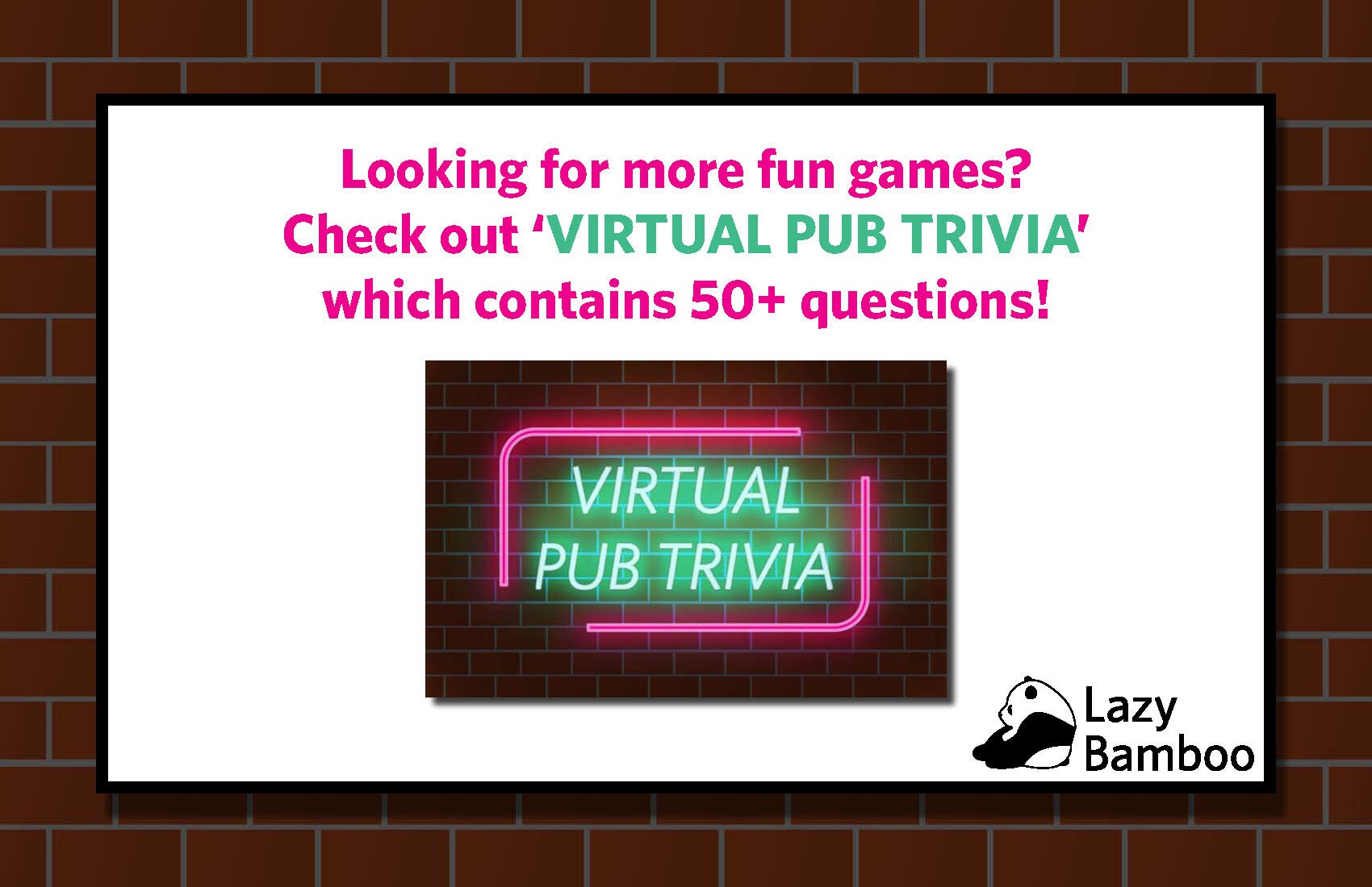 Animal Trivia Virtual Pub Trivia Party Game Family Games - Etsy