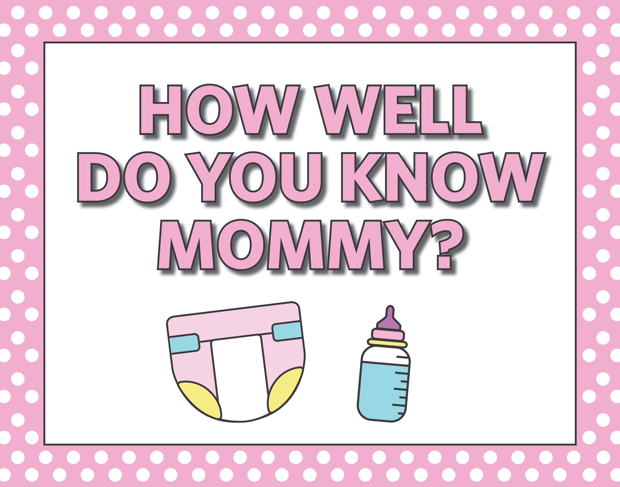 Baby Shower Game, How Well Do You Know Mommy, Virtual Baby Shower ...