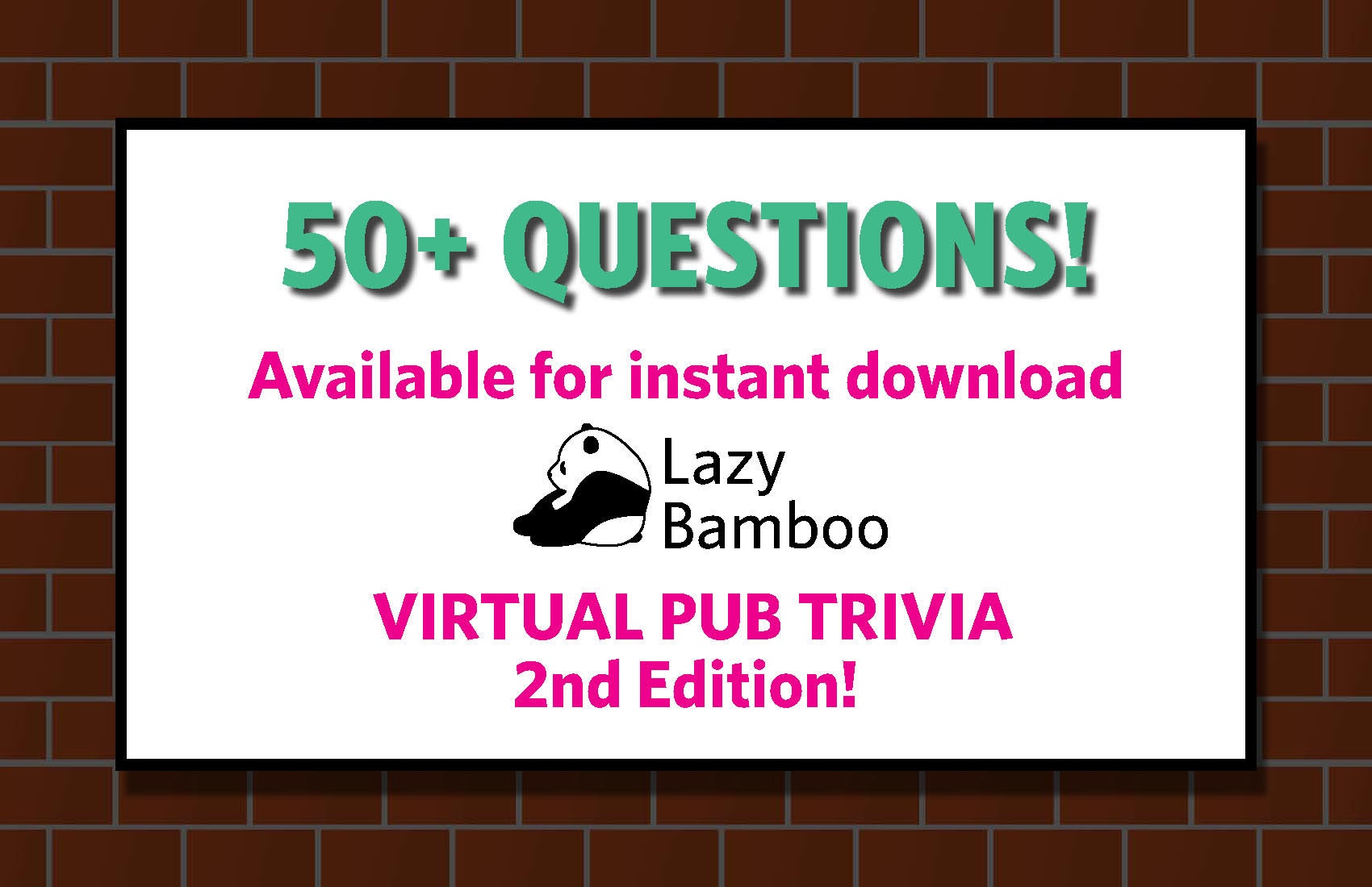 Virtual Pub Trivia Game, Family & Work Party, Fun Online Game (PDF) - Etsy