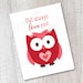 Printable Owl Valentine's Day Card Set | Pink and Red Owls | Cute Owl ...