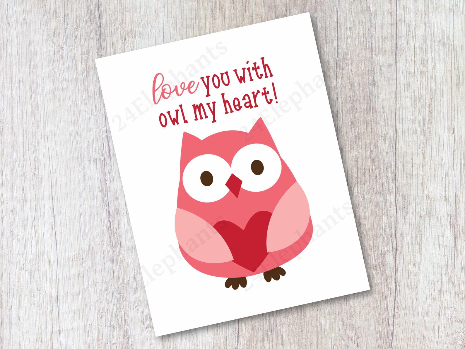 Printable Owl Valentine's Day Card Set | Pink and Red Owls | Cute Owl ...