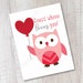 Printable Owl Valentine's Day Card Set | Pink and Red Owls | Cute Owl ...