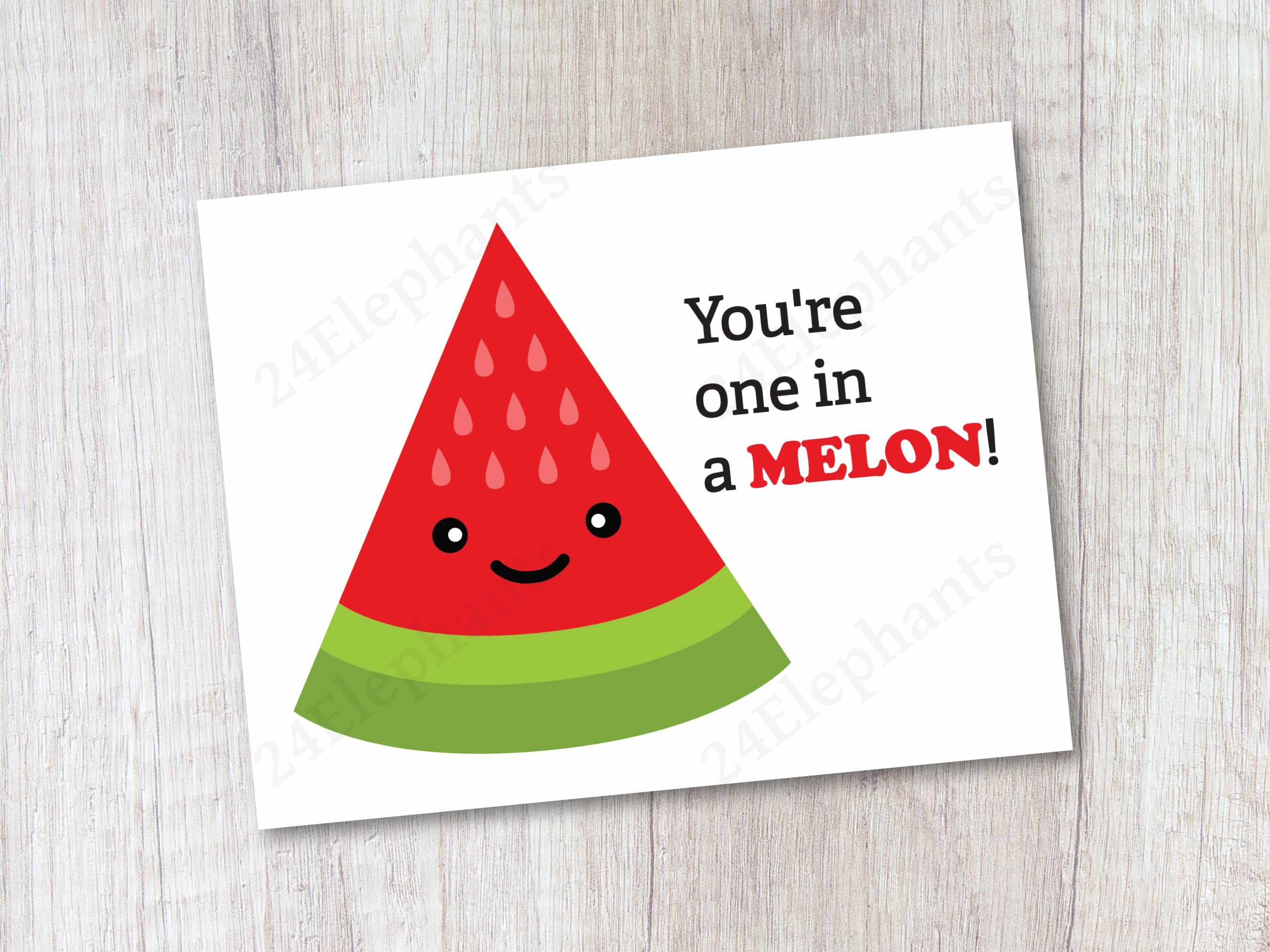 Printable Cute Fruit Valentine's Day Card Set | Cute Strawberry | Cute ...
