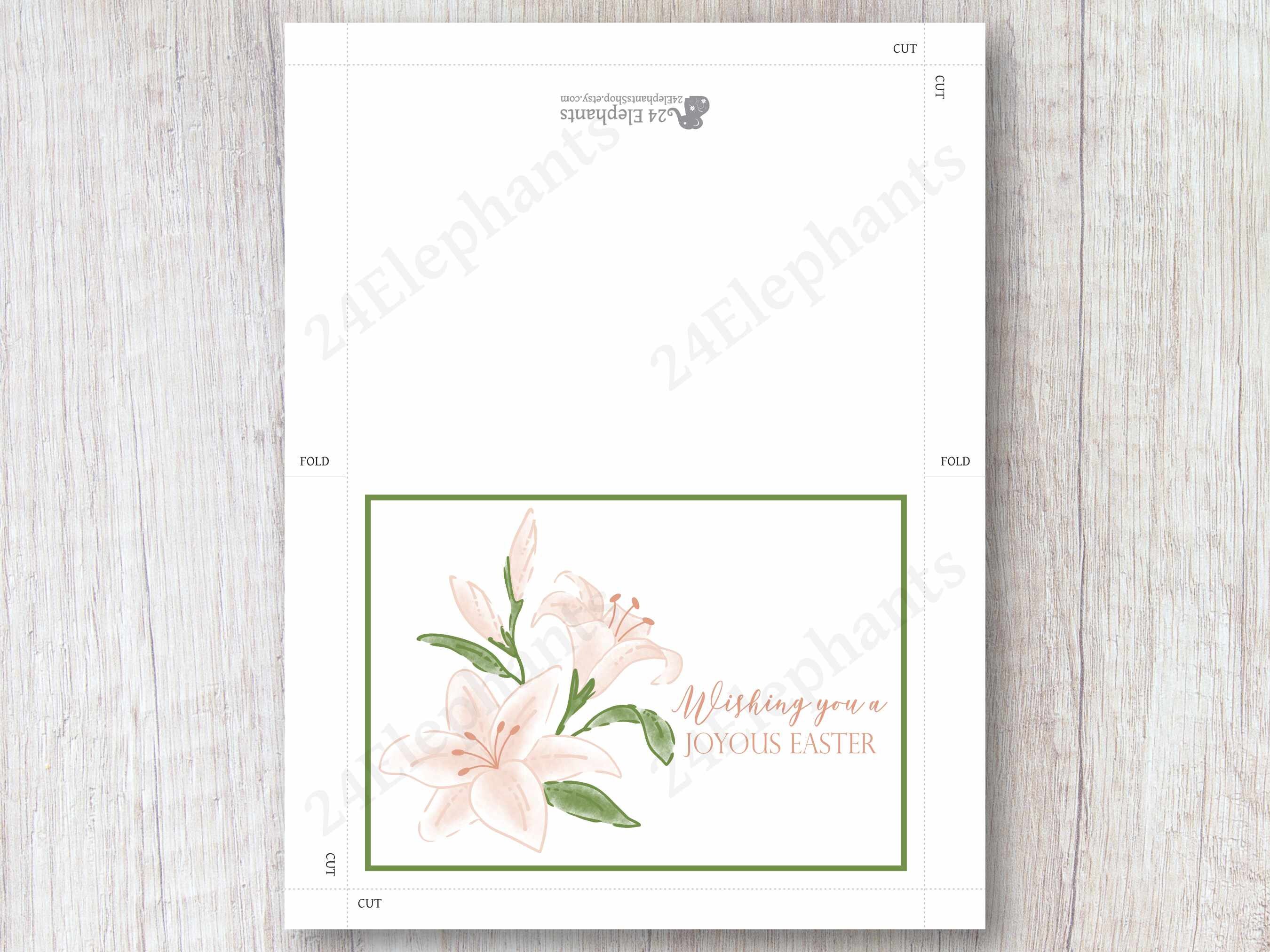 Printable 5x7 Easter Card | Easter Lily | Joyous Easter | Pastel Lily ...