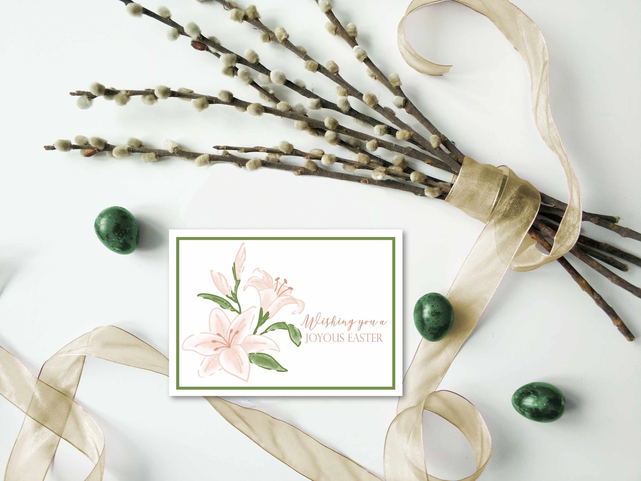 Printable 5x7 Easter Card | Easter Lily | Joyous Easter | Pastel Lily ...