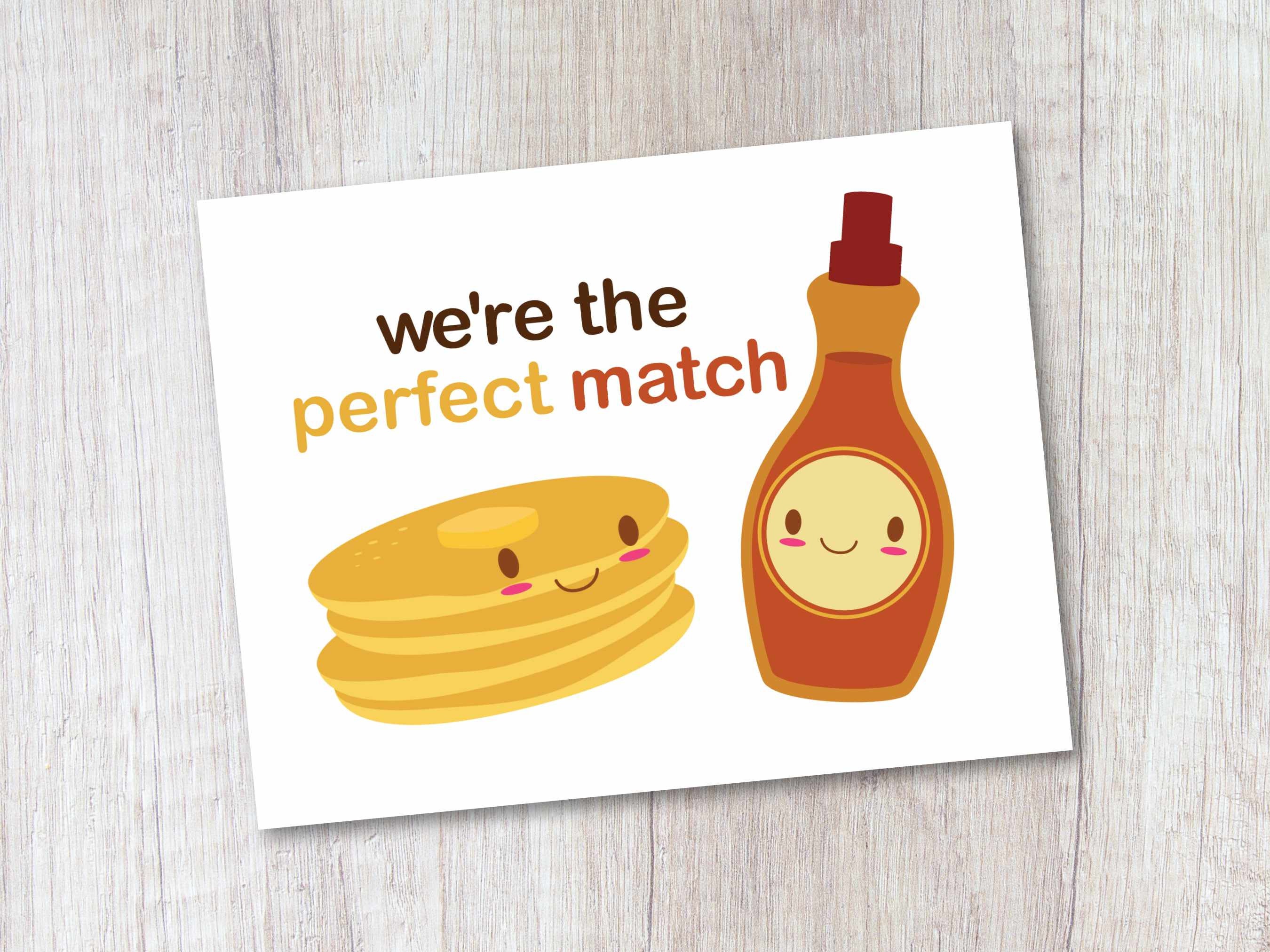 Printable Perfect Match Valentine's Day Card Set | Burger Fries ...