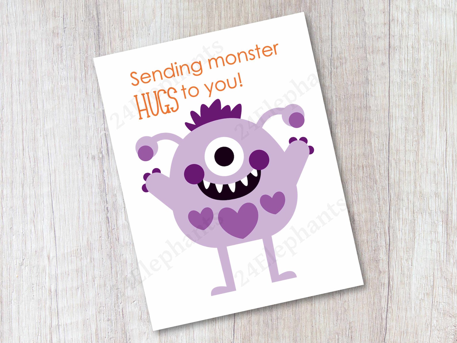 Printable Monster Valentine's Day Card Set | Orange Monster | Blue ...