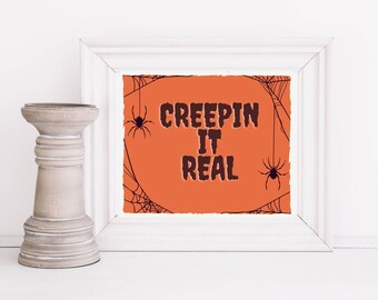 Creepin It Real Halloween Printable - Etsy