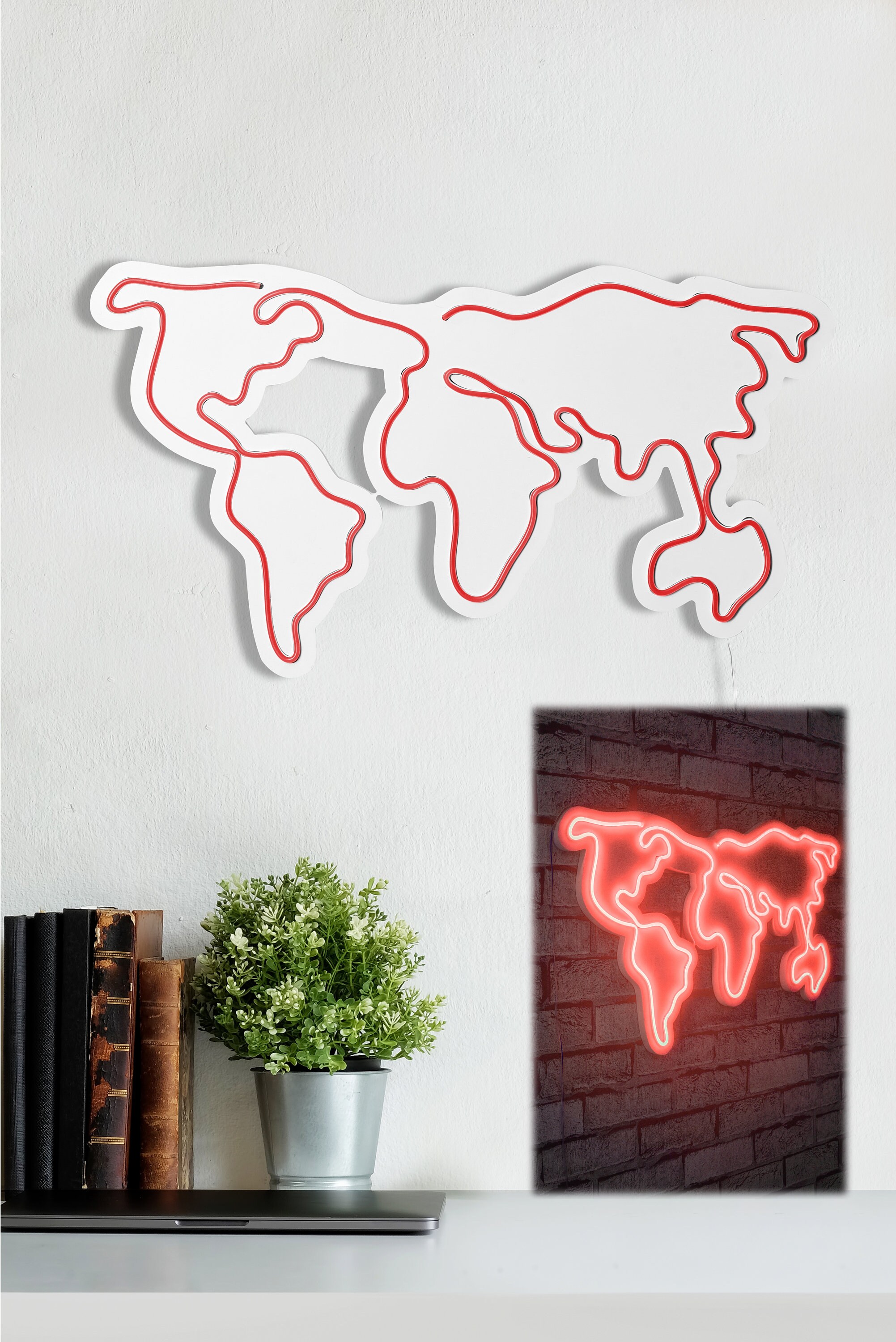 Mapa del mundo Neon Earth Neon Custom Neon Hecho a mano Neon - Etsy México