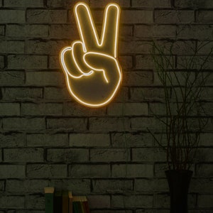 Victory Sign Neon Custom Neon V Neon Handmade Neon Neon Wall Signs Neon ...