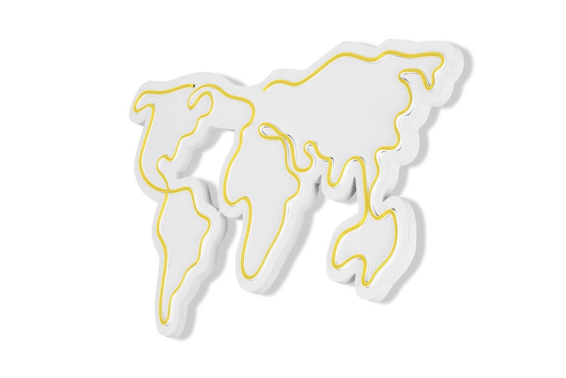 World Map Neon Earth Neon Custom Neon Handmade Neon Wall Signs | Etsy