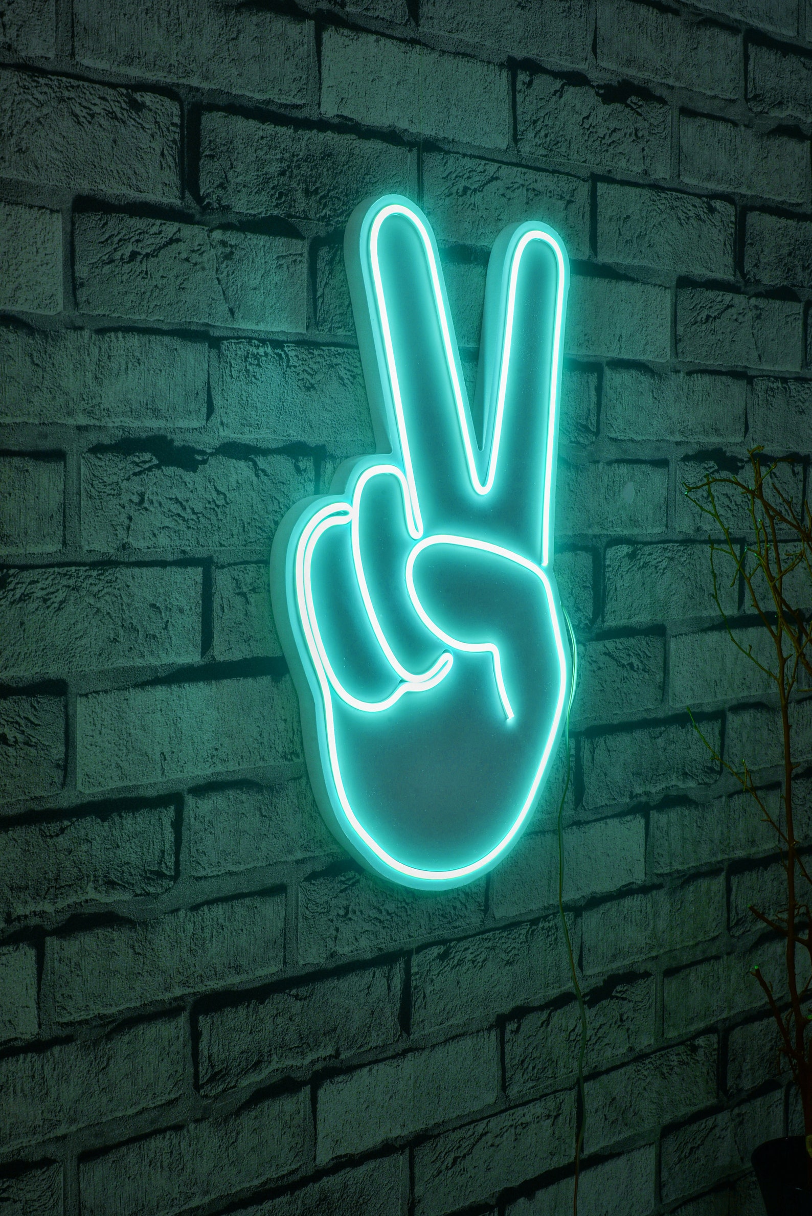 Victory Sign Neon Custom Neon V Neon Handmade Neon Neon Wall Signs Neon ...