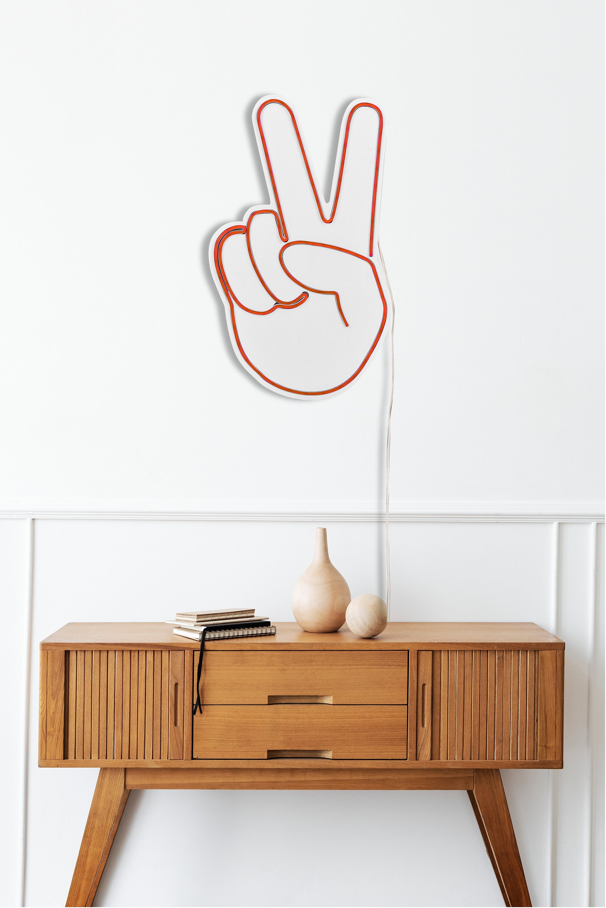 Victory Sign Neon Custom Neon V Neon Handmade Neon Neon Wall Signs Neon ...