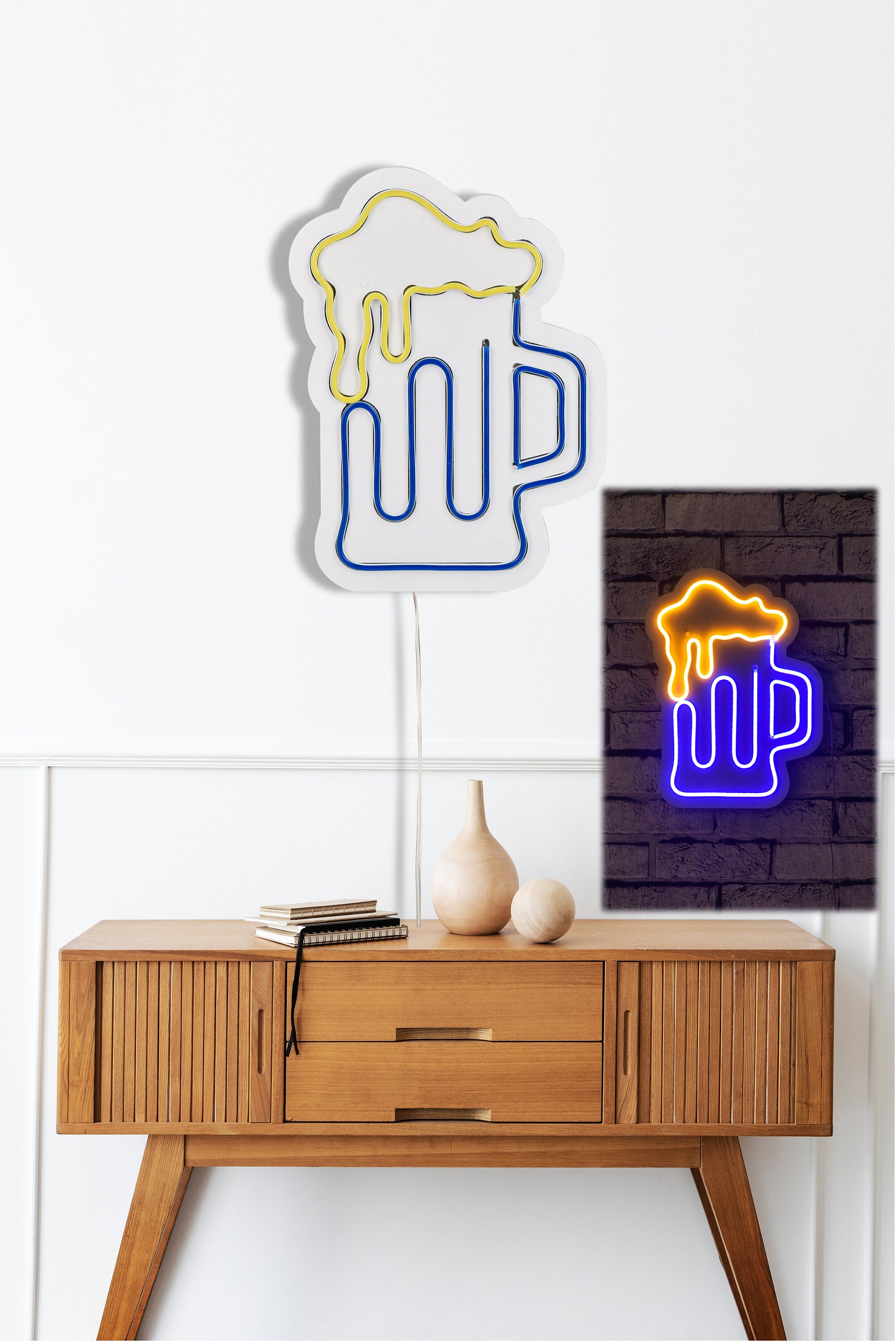 Beer Glass Handmade Neon Wall Signs and Messages Pint - Etsy