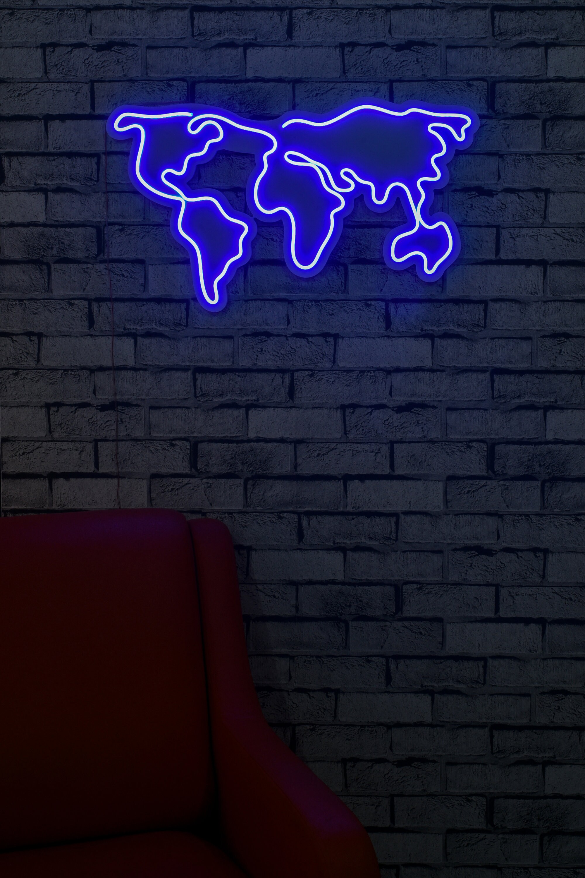World Map Neon Earth Neon Custom Neon Handmade Neon Wall Signs - Etsy