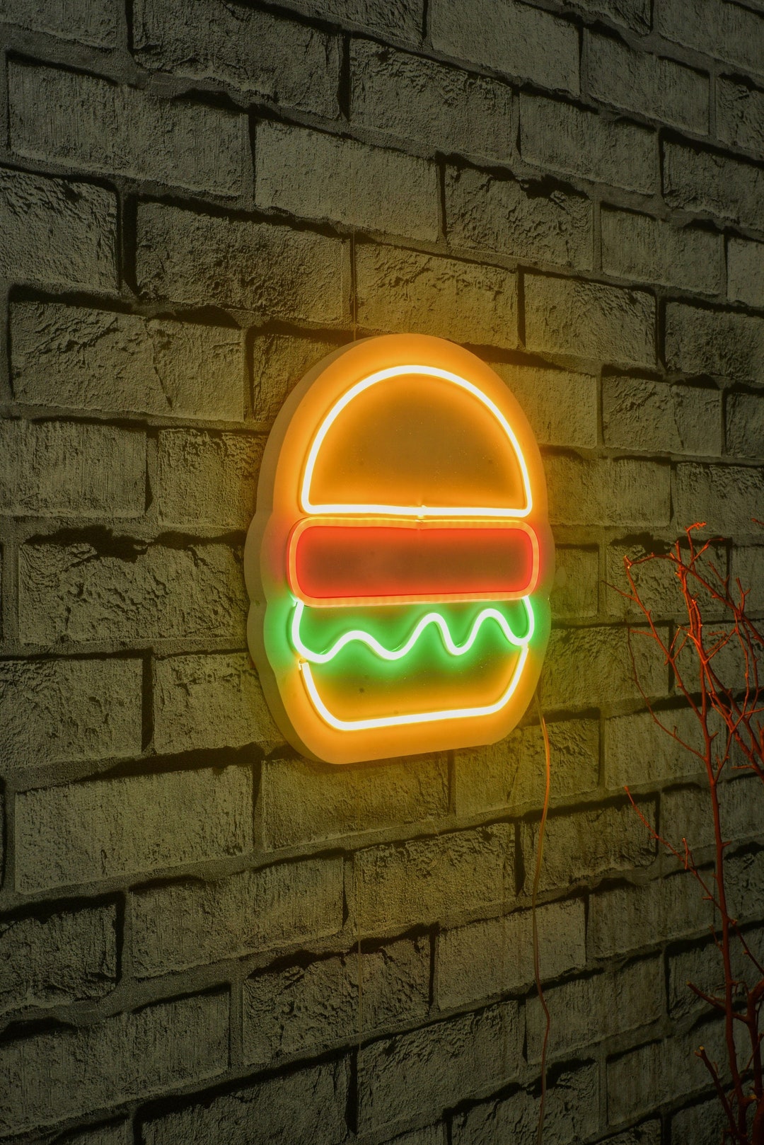 Hamburger Handmade Neon Wall Signs and Messages Mcdonald's Handcrafted ...