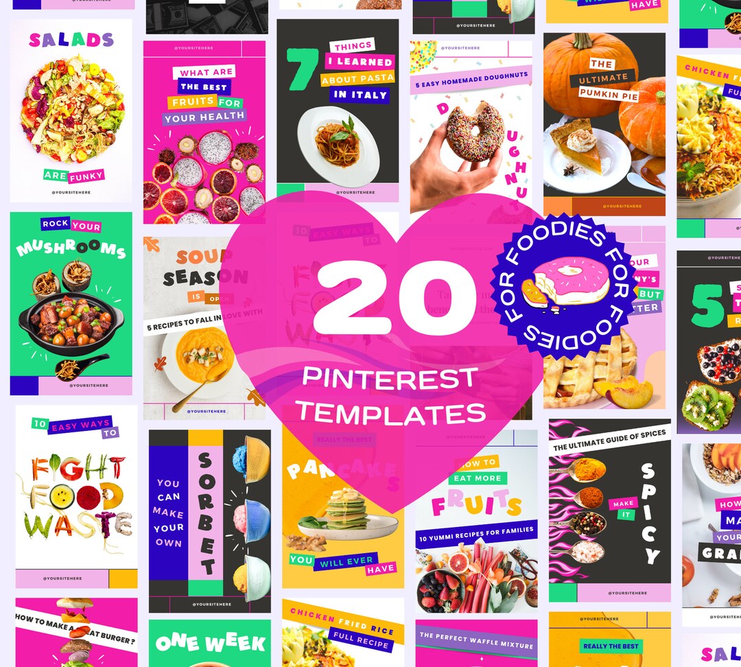 20 Pinterest Templates Food, Pinterest Branding Canva Templates ...