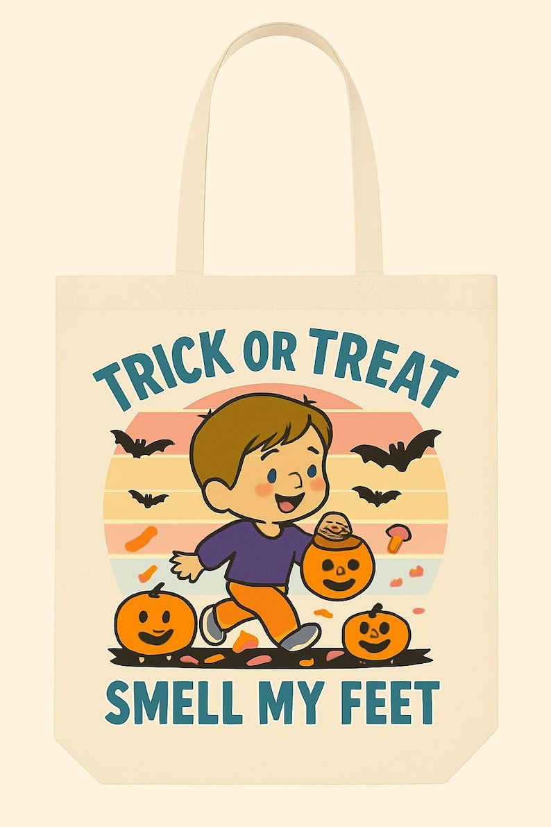 Trick or Treat Smell My Feet Halloween Design | Cute Retro Pumpkin ...