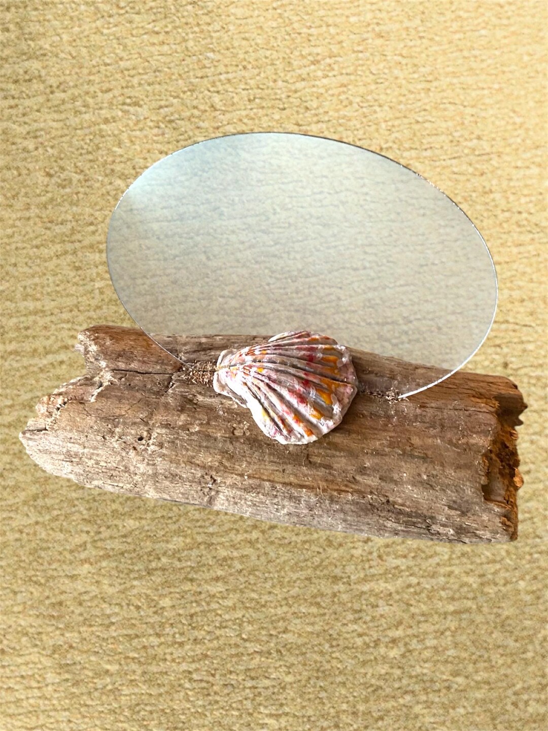 Mirror Holder “shell Poetry” – Handmade Hand-painted – Natural Wood ...