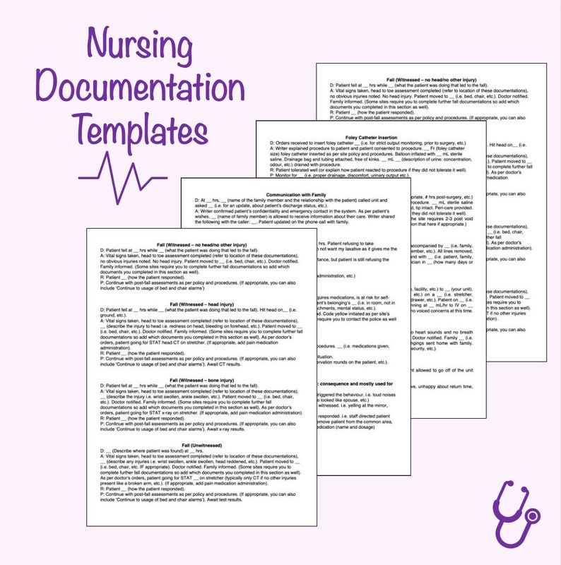 Documentation Templates for Nursing - Etsy