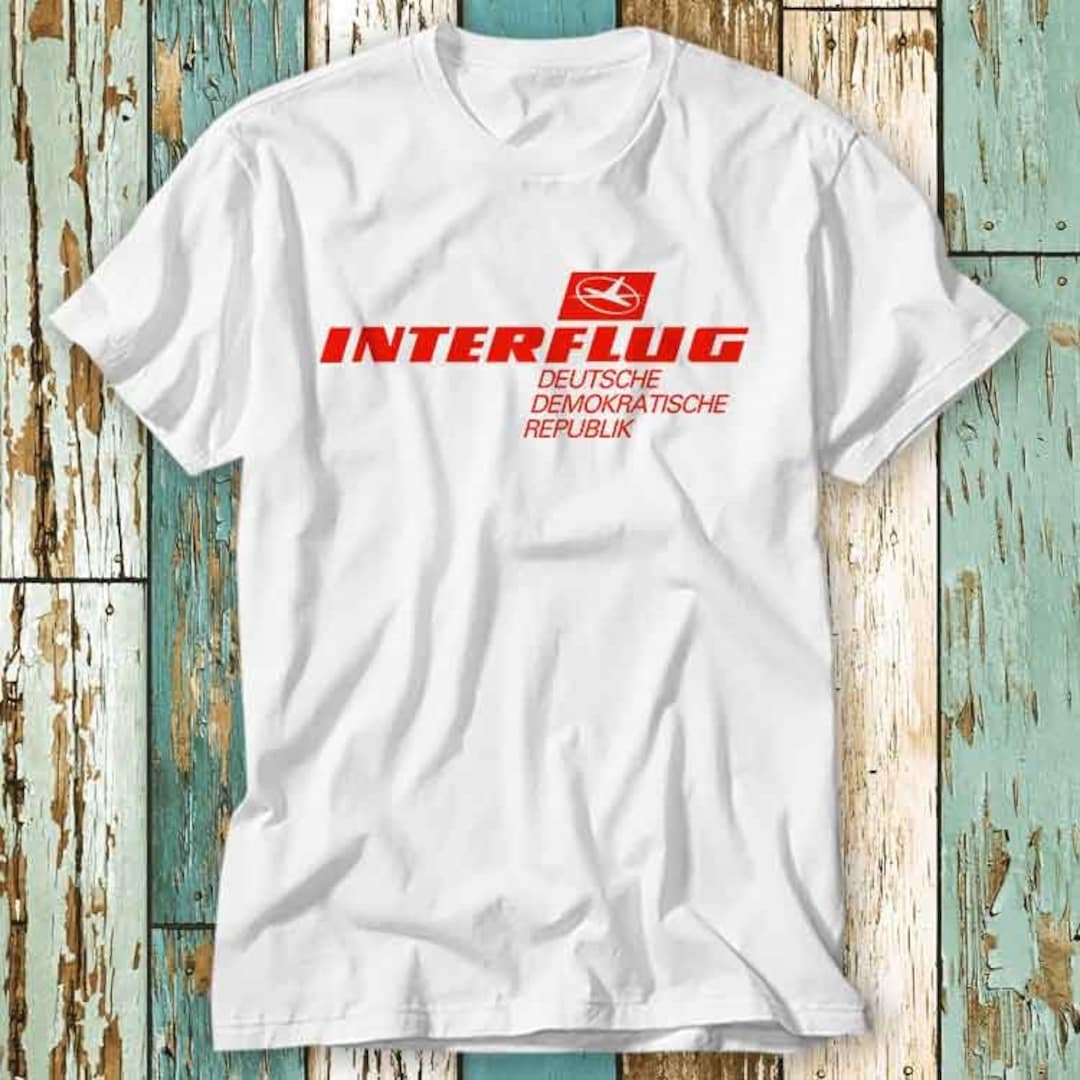 Interflug Logo DDR National Airline of East Germany Retro Cool T Shirt ...