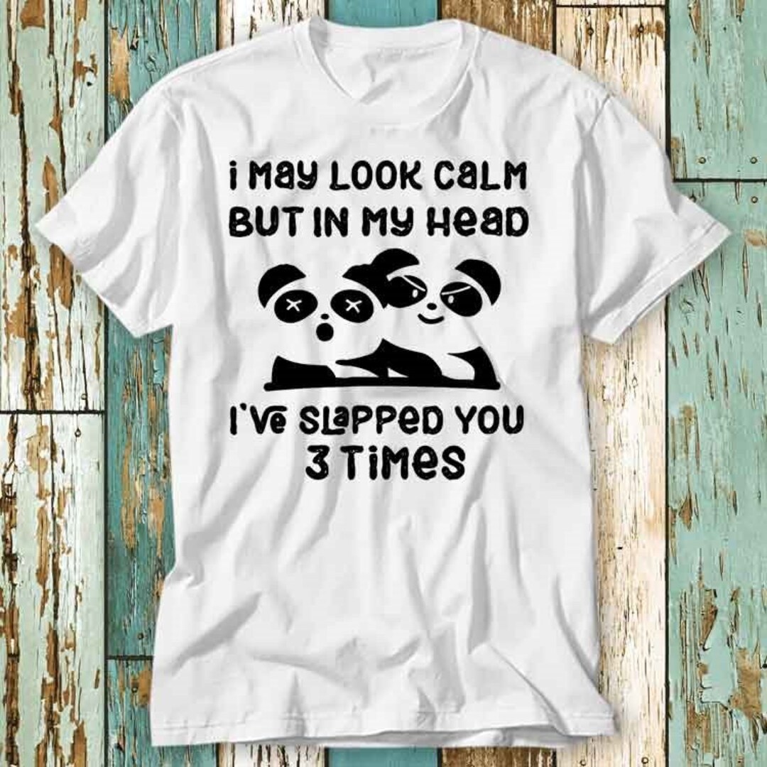 In My Head I've Slapped You 3 Times Funny Panda Slap T Shirt Top Design ...