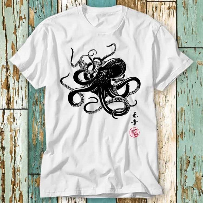 Octopus Japanese Calligraphy Gyotaku Art Japan Anime Manga - Etsy
