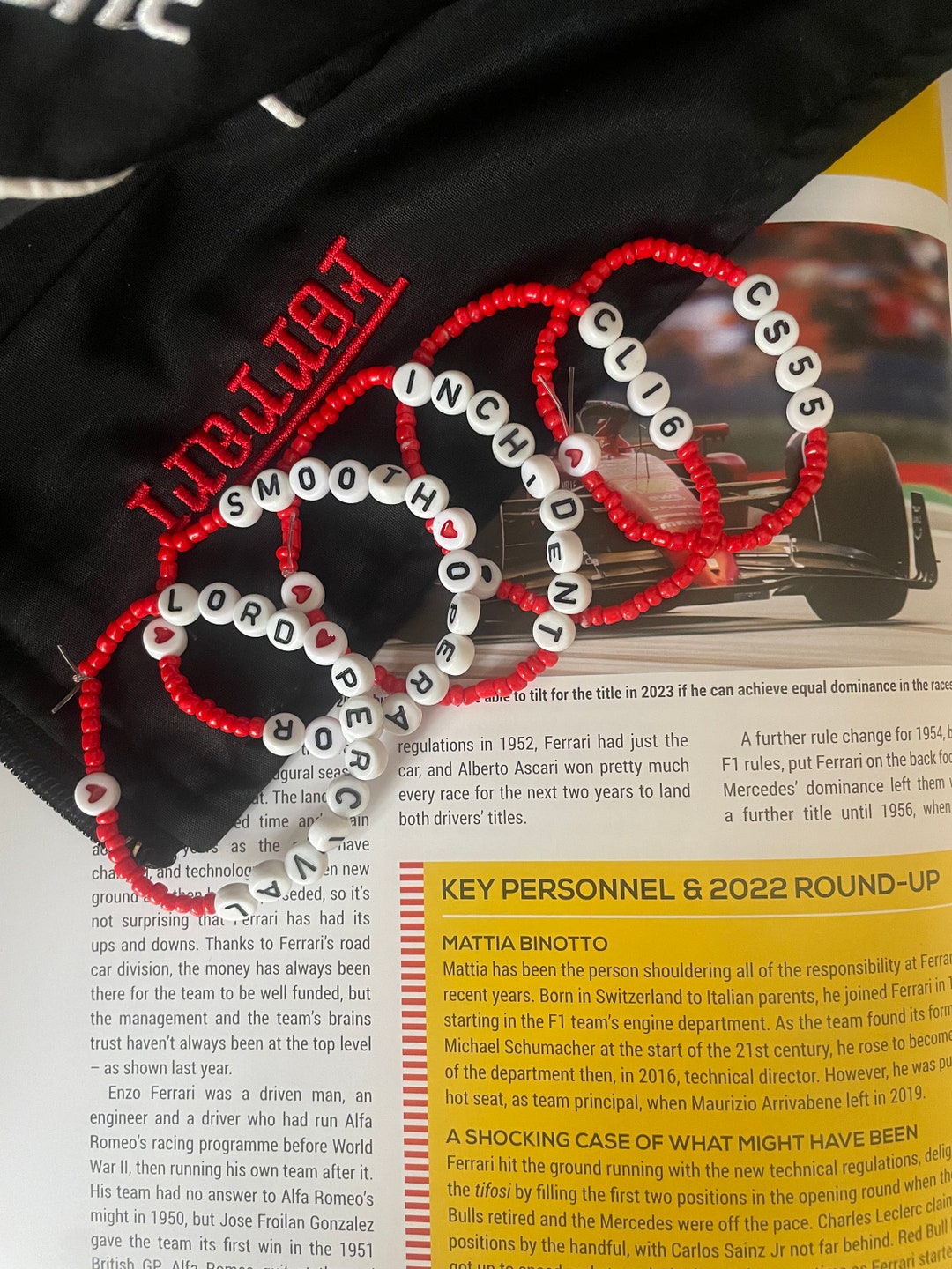 Ferrari Formula One Beaded Bracelet - Etsy