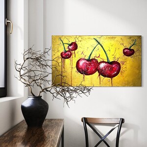Artwork Canvas Art Cherry Art Work Fruit Art - Etsy
