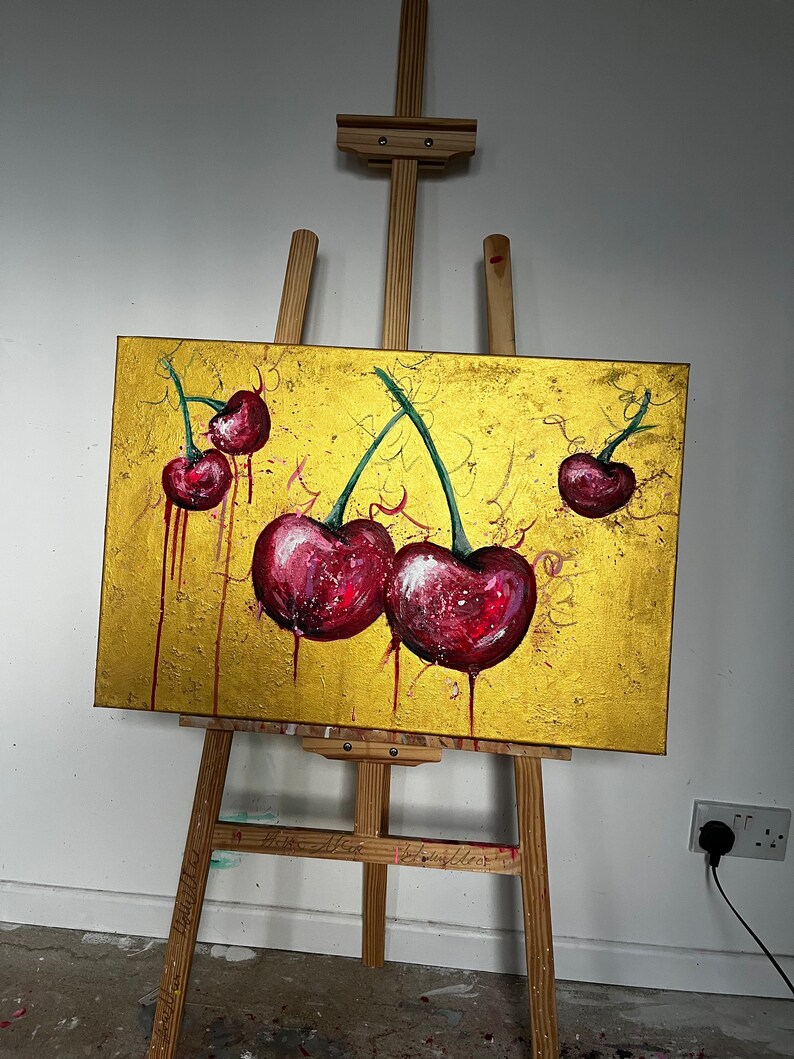 Artwork Canvas Art Cherry Art Work Fruit Art - Etsy