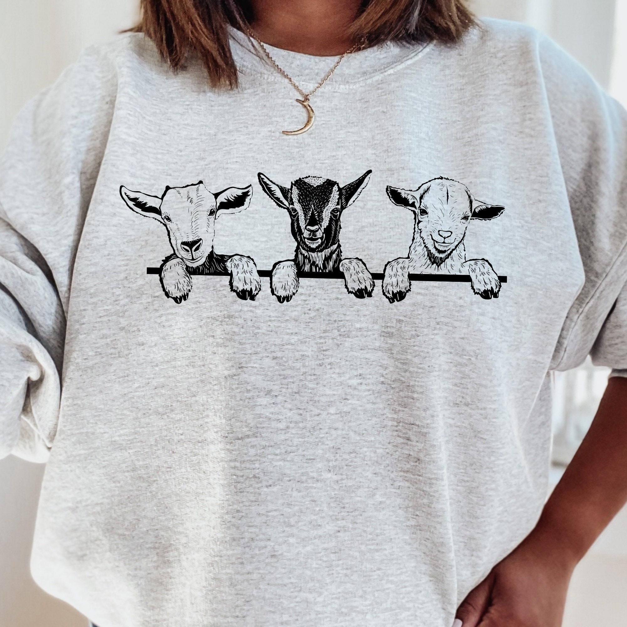 Goats Sweatshirt Goat Mom Sweater Goat Mom Cute Goats - Etsy