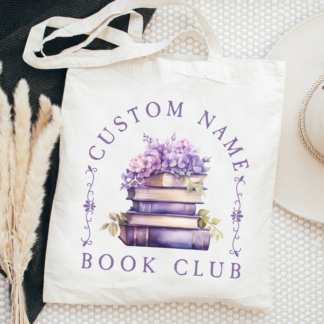 Custom Book Club Name Tote Bag, Custom Book Club Gift, Bookish Tote Bag ...
