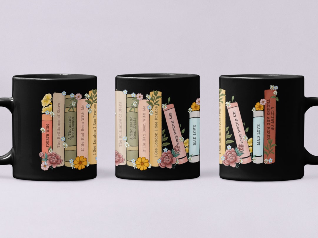 Custom Book Shelf Mug, Custom Book Name Shelf, Author Mug, Personalized ...