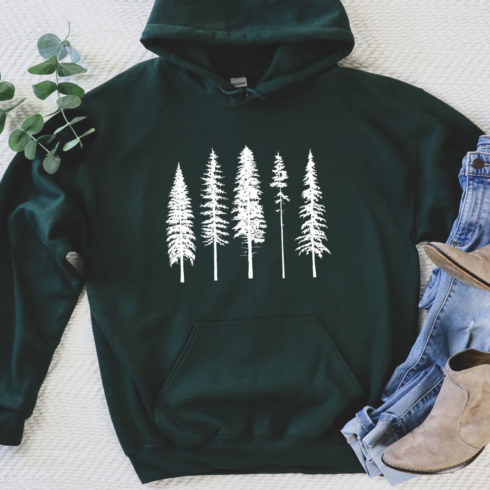 Pine Tree Hoodie Evergreen Trees Forest Sweatshirt Tree - Etsy Canada
