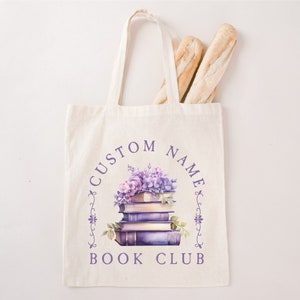 Custom Book Club Name Tote Bag, Custom Book Club Gift, Bookish Tote Bag ...