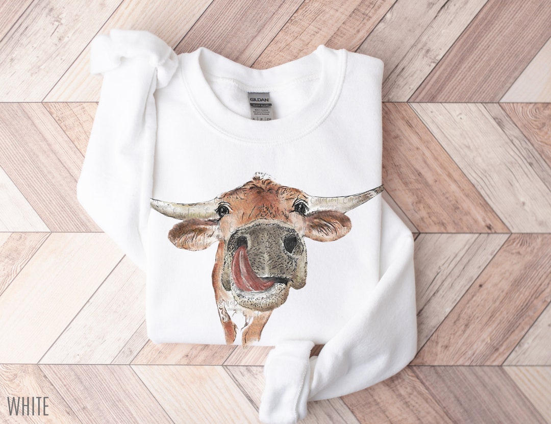 Cow Sweatshirt, Cow Sweater, Watercolor Cow, Gift for Cow Lover, Farm ...