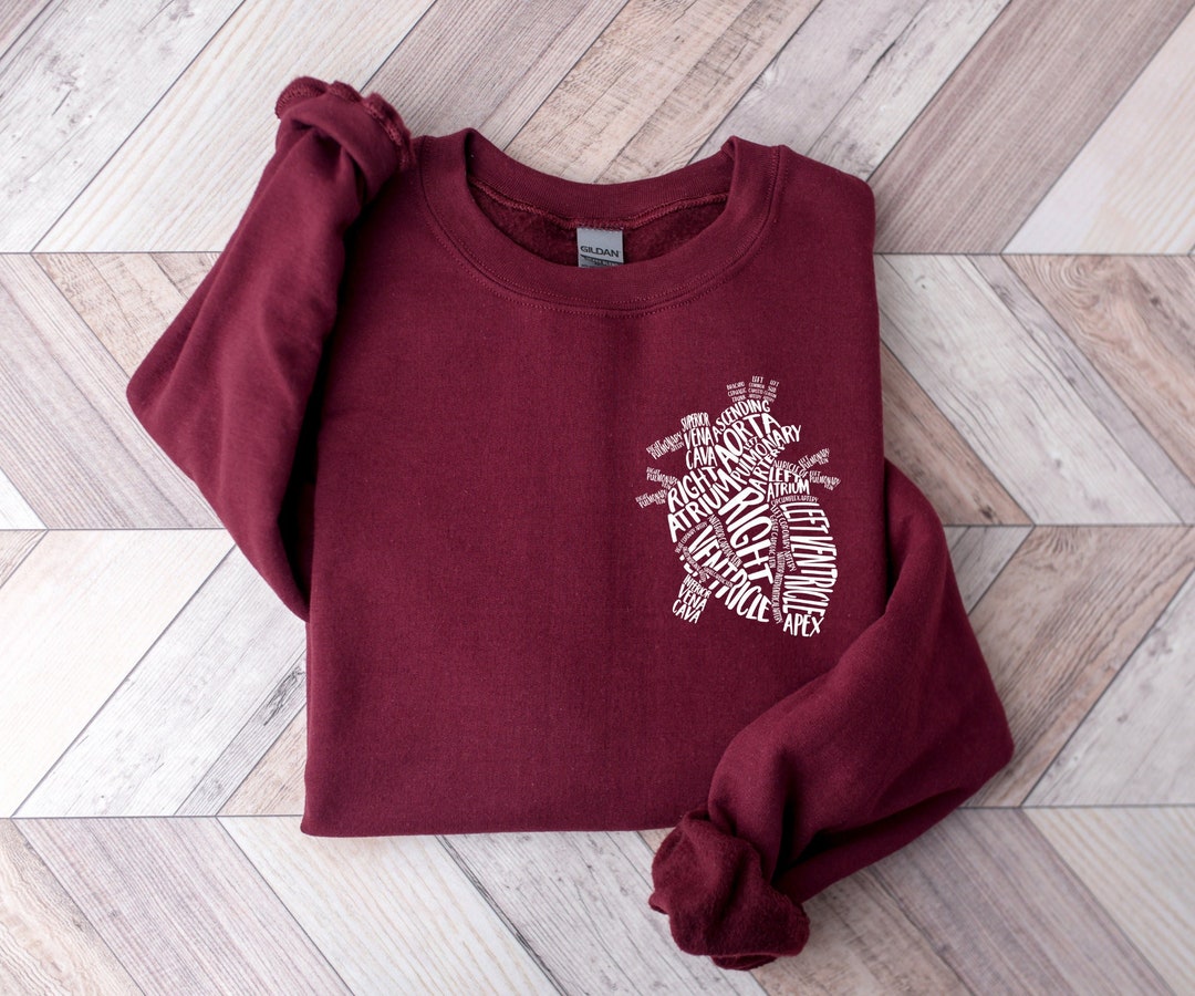 Anatomical Heart Sweatshirt, Cardiologist Sweater, Cardiologist ...