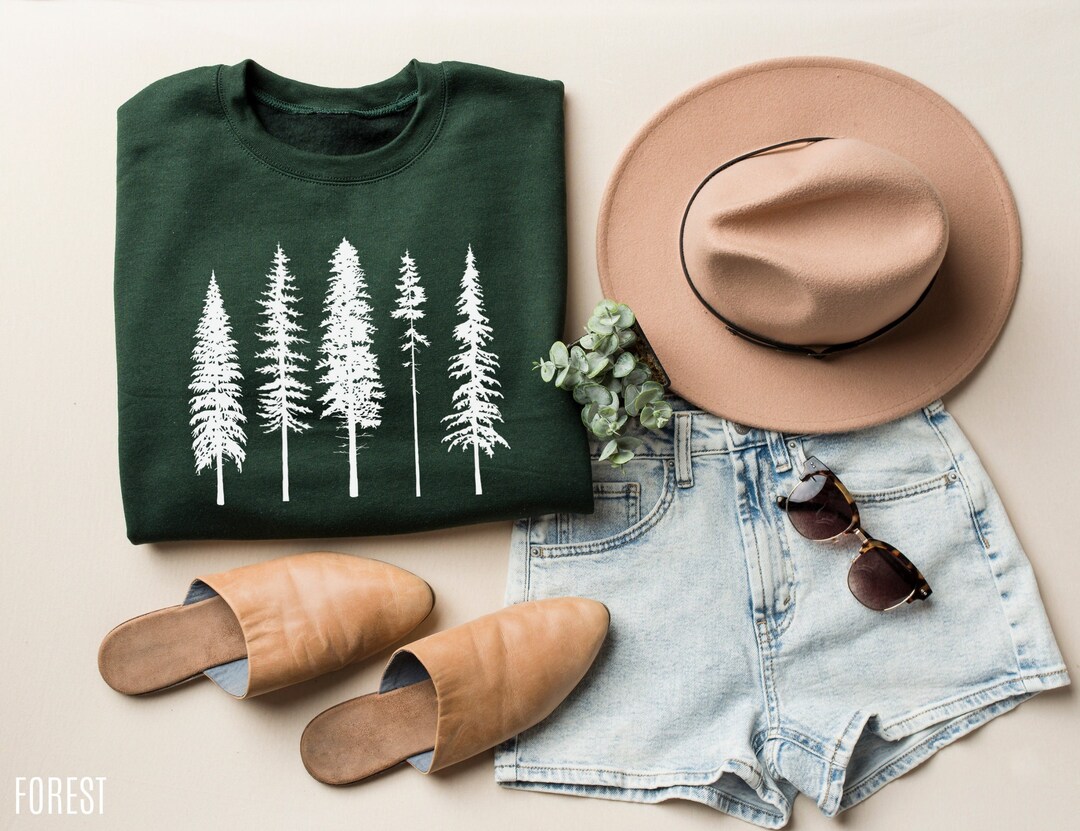 Pine Tree Sweatshirt, Evergreen Trees, Forest Sweatshirt, Trees Sweater ...