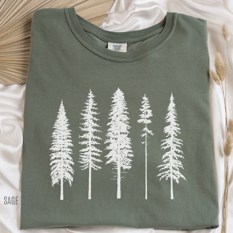 Comfort Colors Pine Trees Shirt, Evergreen Trees, Forest Tshirt, Trees ...