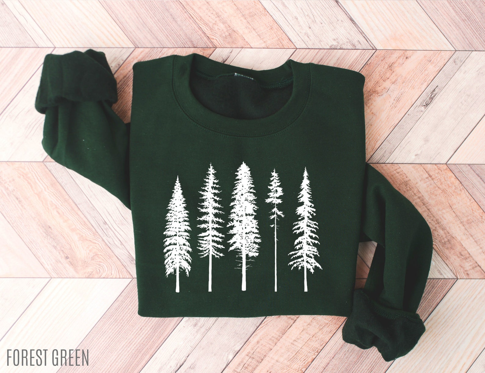 Pine Tree Sweatshirt Evergreen Trees Forest Sweatshirt - Etsy