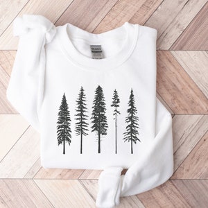 Pine Tree Sweatshirt, Evergreen Trees, Forest Sweatshirt, Trees Sweater ...